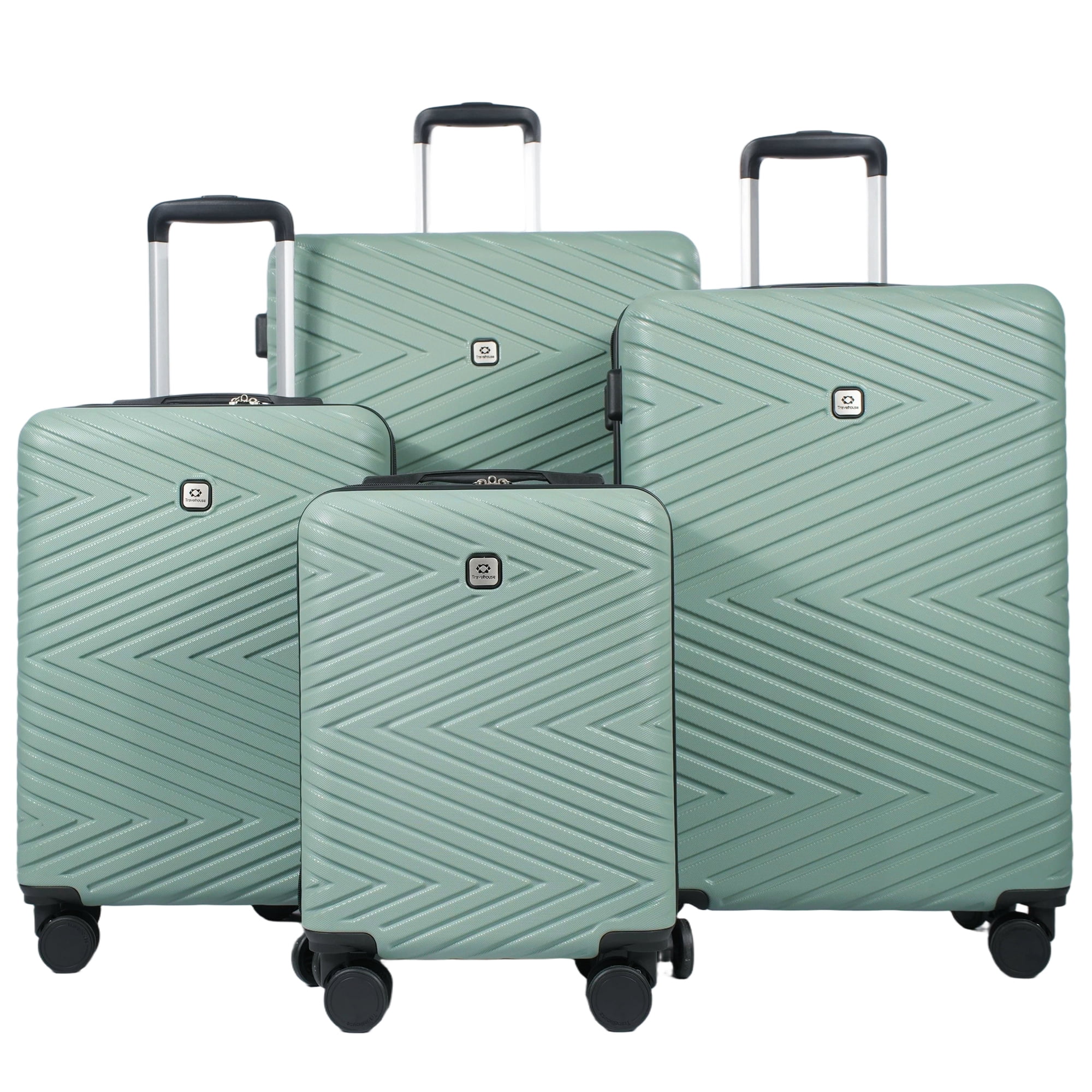Travelhouse 4 Piece Hardshell Luggage Set Hardside Lightweight Suitcase ...