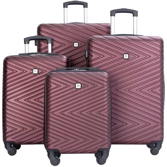 Travelhouse 4 Piece Hardshell Luggage Set Hardside Lightweight Suitcase ...
