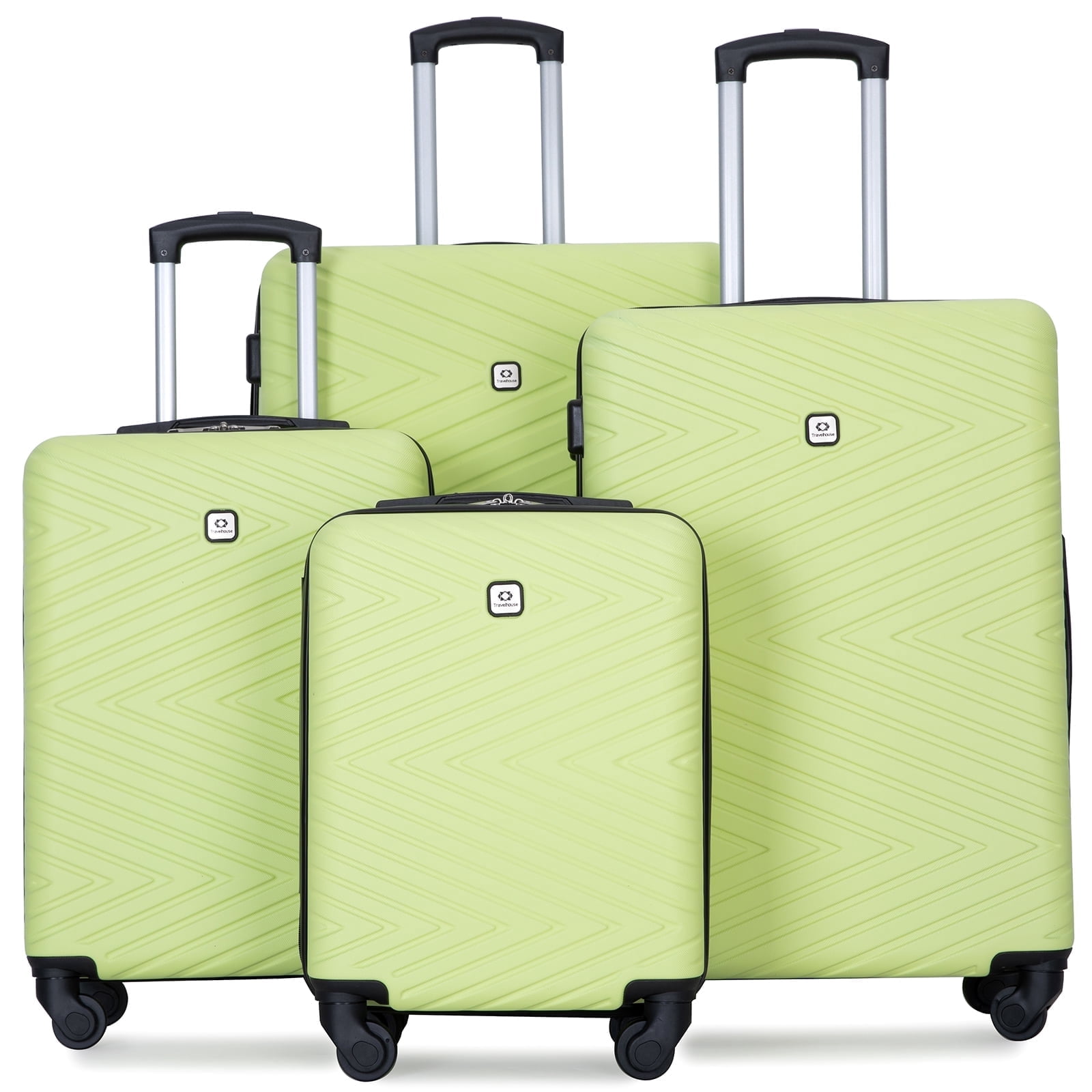 Travelhouse 4 Piece Hardshell Luggage Set Hardside Lightweight Suitcase ...