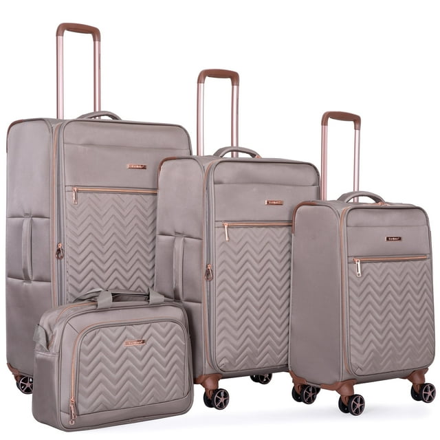 Travelhouse 4 Piece Luggage Set Softside Expandable Lightweight ...