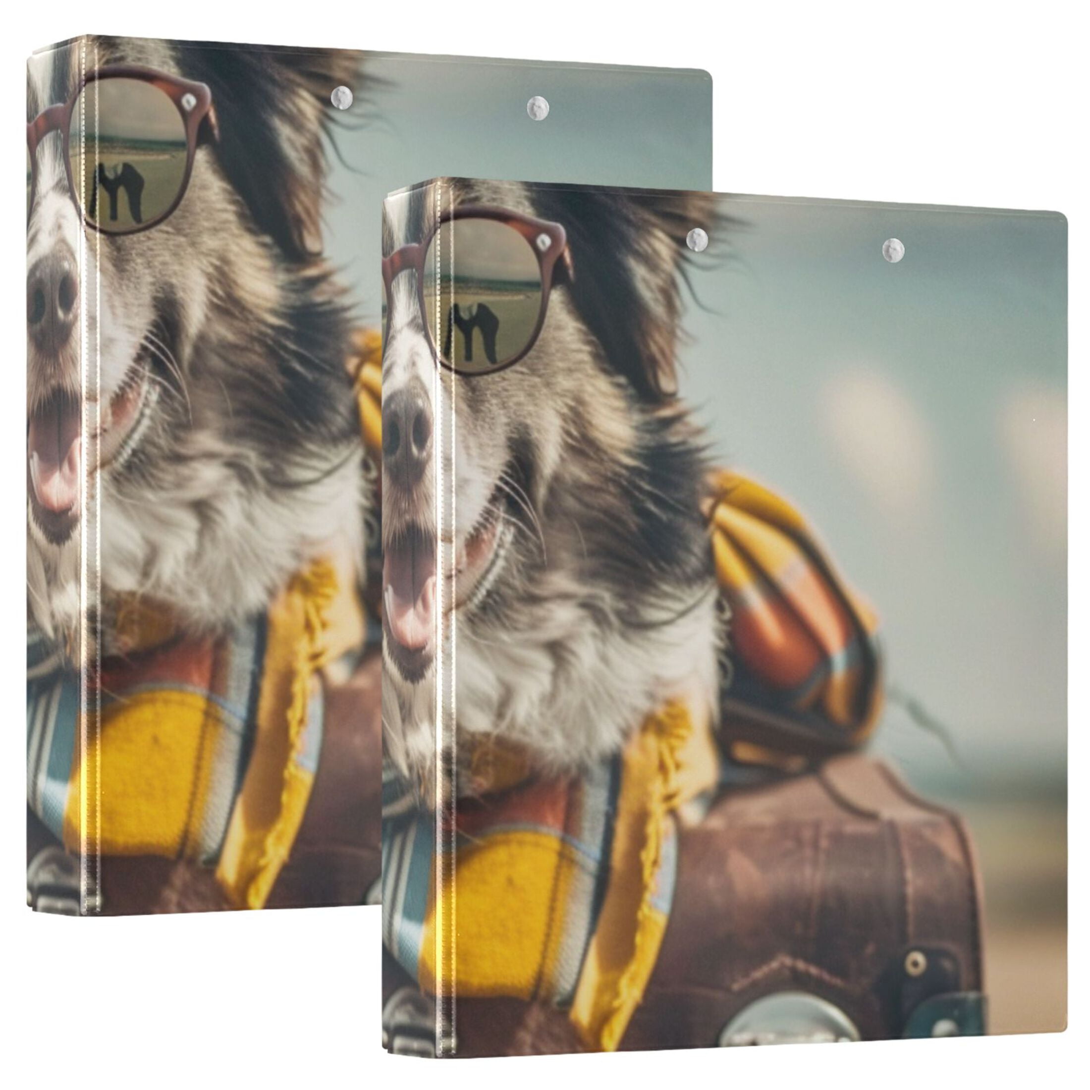 Traveling Dog 3 Ring Binders 1.5 inch Hardcover File Folders with ...
