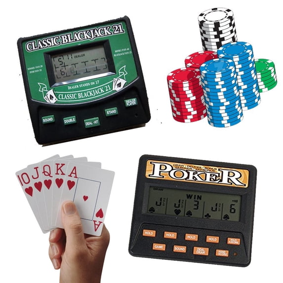 Traveling Portable Black Jack & 5 in 1 Poker Handheld Game - Walmart.com