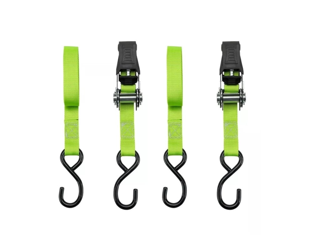 Traveller FH9910 1 in. x 6 ft. Green Padded Ratchet Tie-Down Straps, 2-Pack - Walmart.com