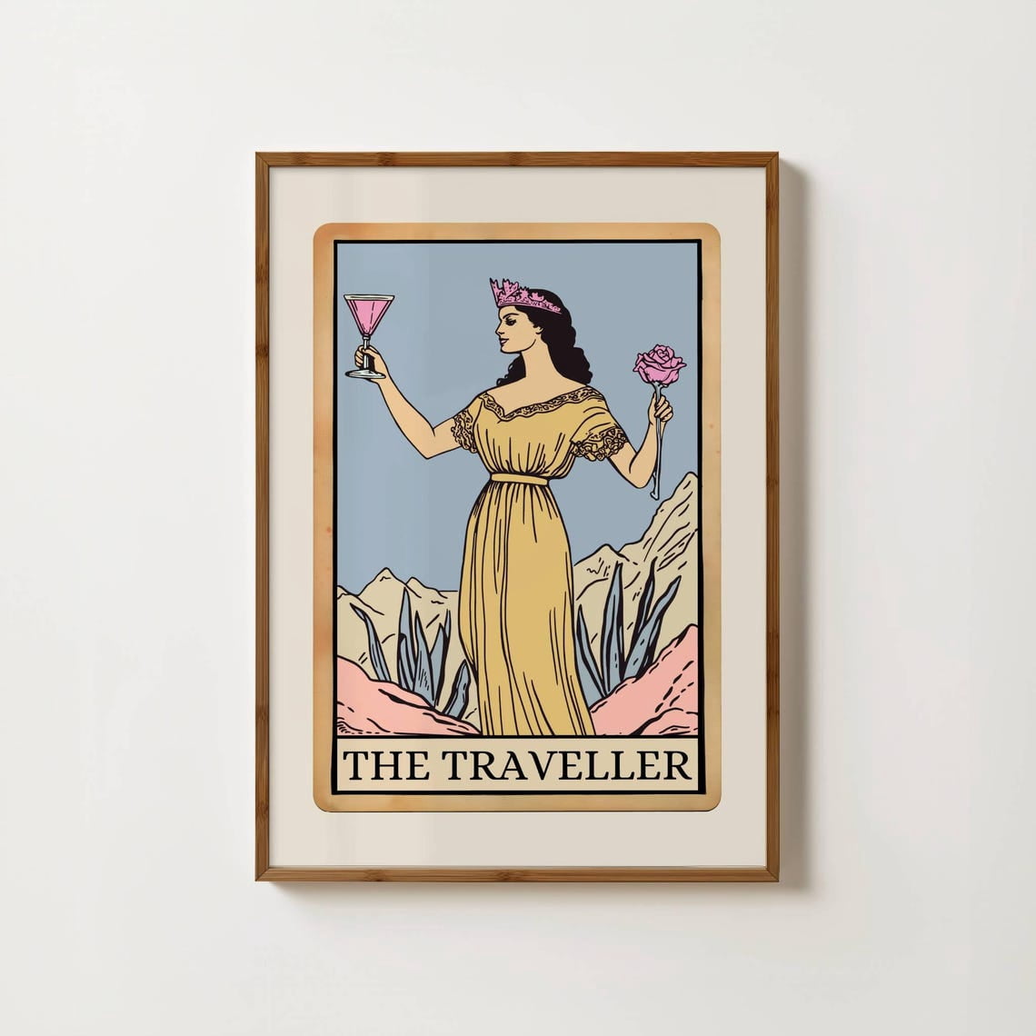 The Traveller Tarot Card Print Sun Moon Tarot Art Boho Travel Print ...