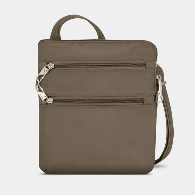 Travelon Anti-Theft Classic Slim Double Zip Crossbody Nutmeg - 43116 ...