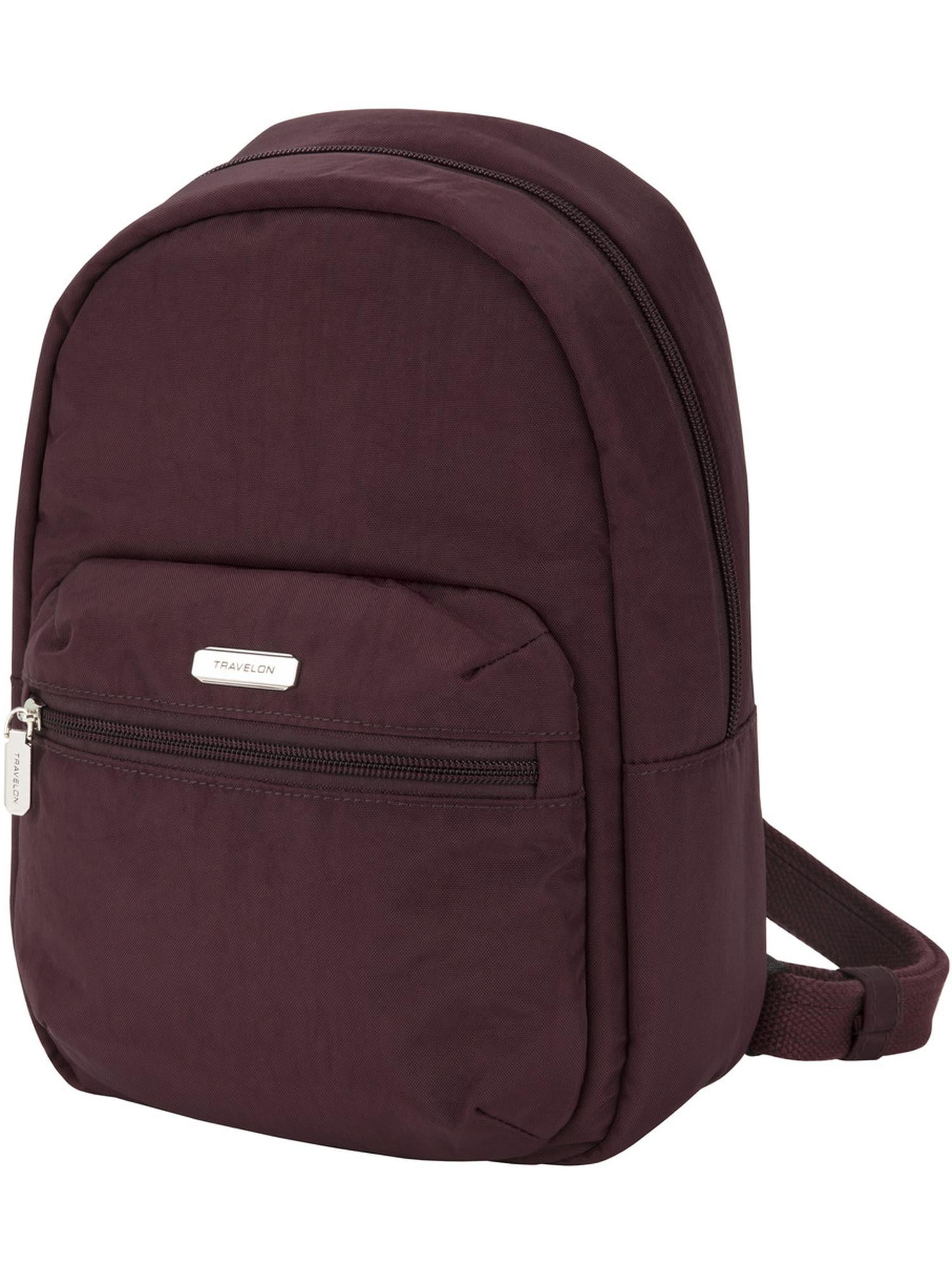 Travelon Small Backpack, Dark Bordeaux, 8W x 12H x 4.5D - Walmart.com