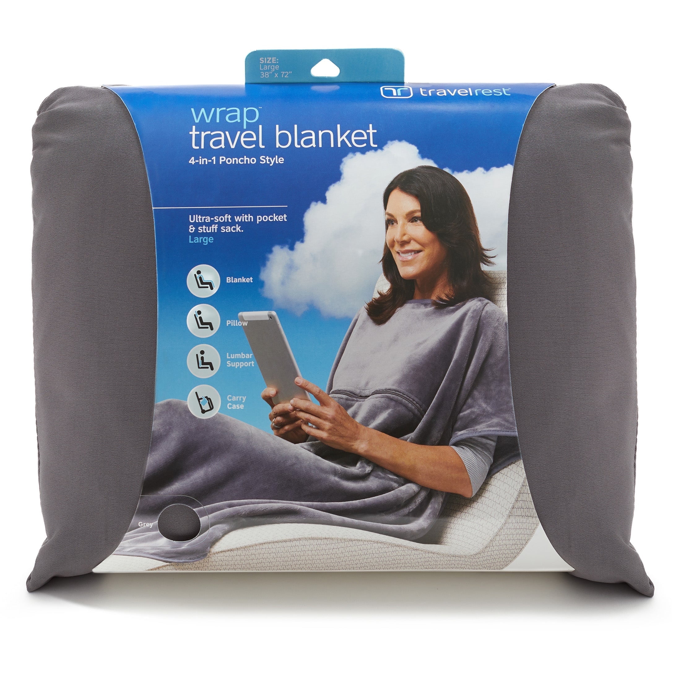 Travelrest 4-in-1 Travel Blanket - Compact Comfort for Airplanes, Cars ...