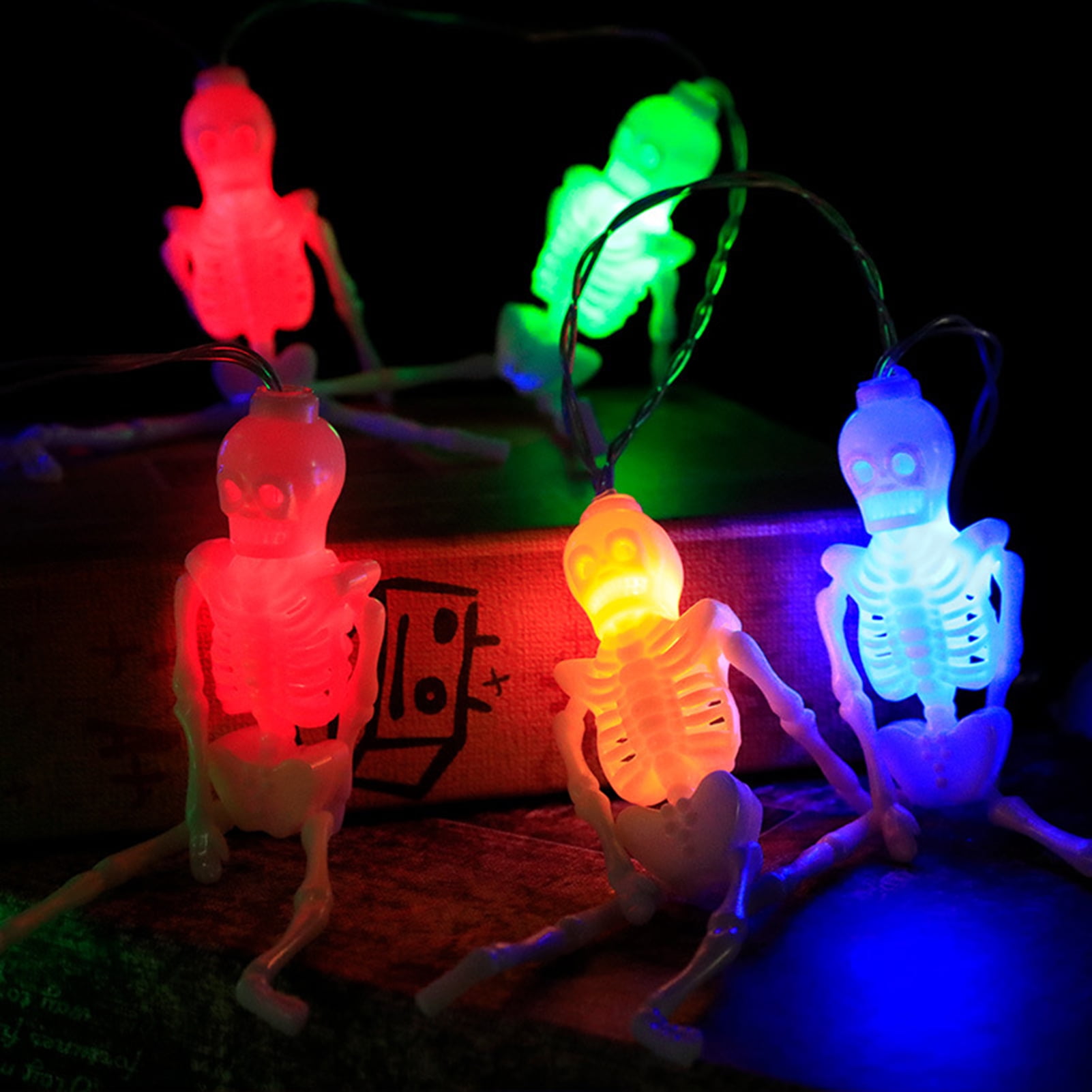 Travelwant 1.5m Skeleton Lights Halloween String Lights Skeletons ...
