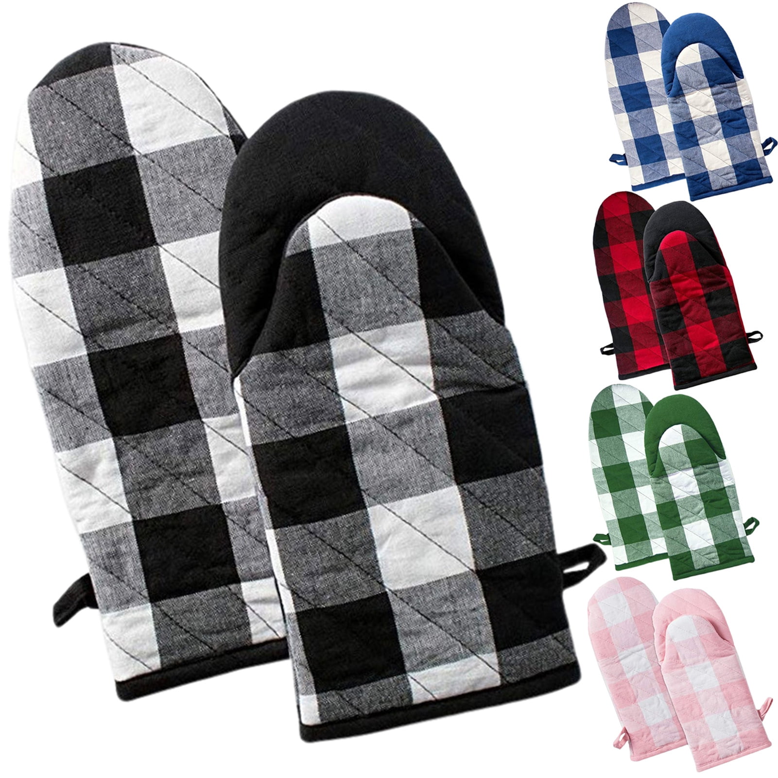 Travelwant 1 Pair Oven Mitts Pair Flexible Cotton with Unique Heat ...