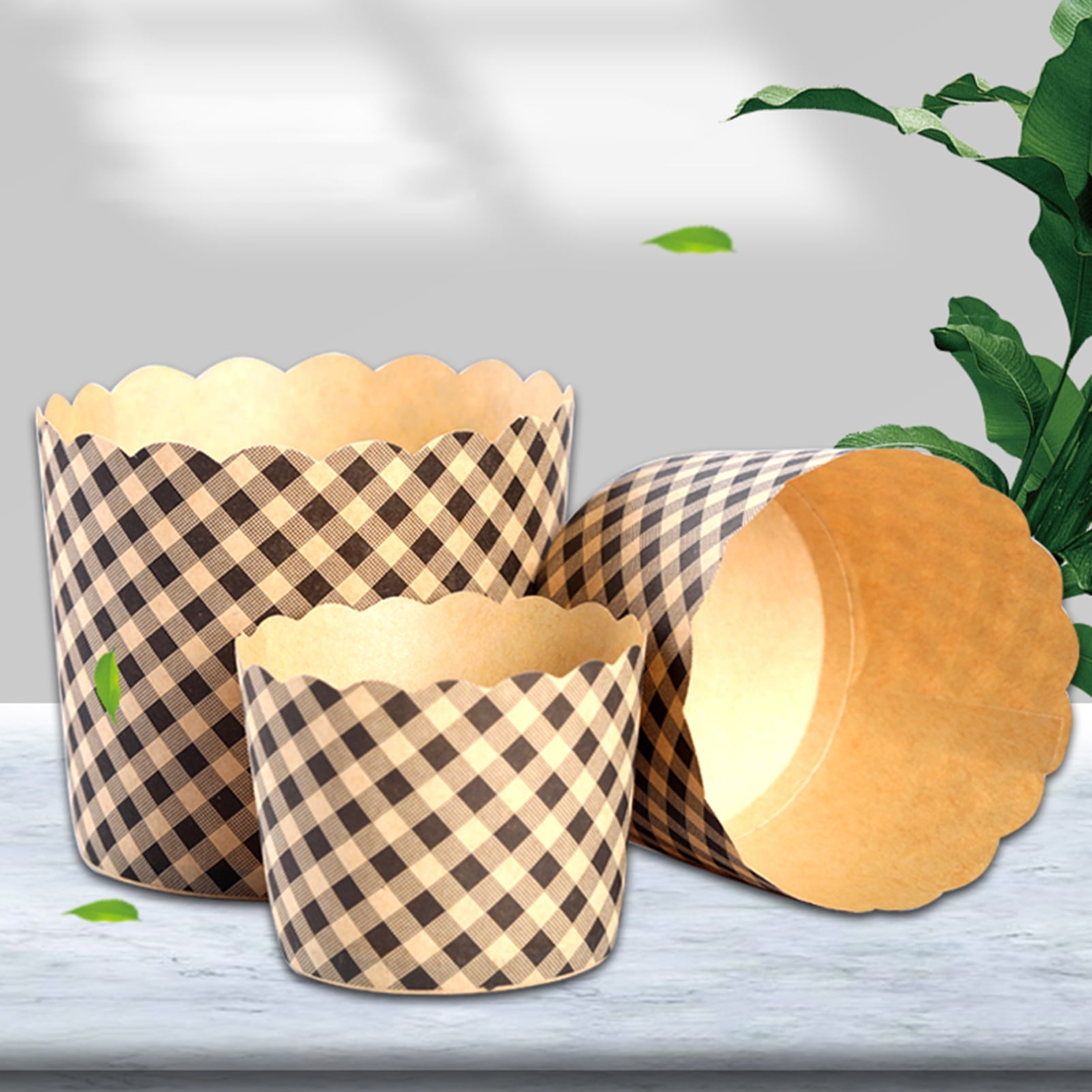 Travelwant 100Pcs Baking Paper Cups Cupcake Liners, Brown Baking ...