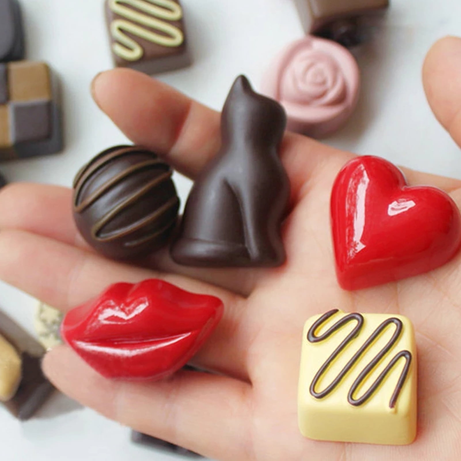 Travelwant 14Pcs Chocolate Refrigerator Magnets, 3D Resin Magnet ...