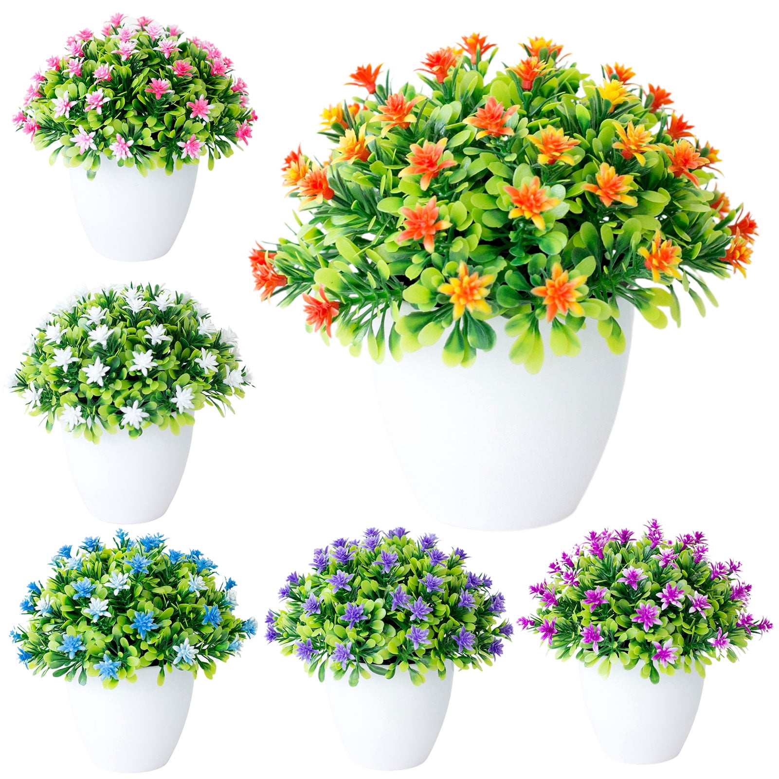 Travelwant 2Packs Artificial Flowers in Pot Decor Flower Arrangements ...