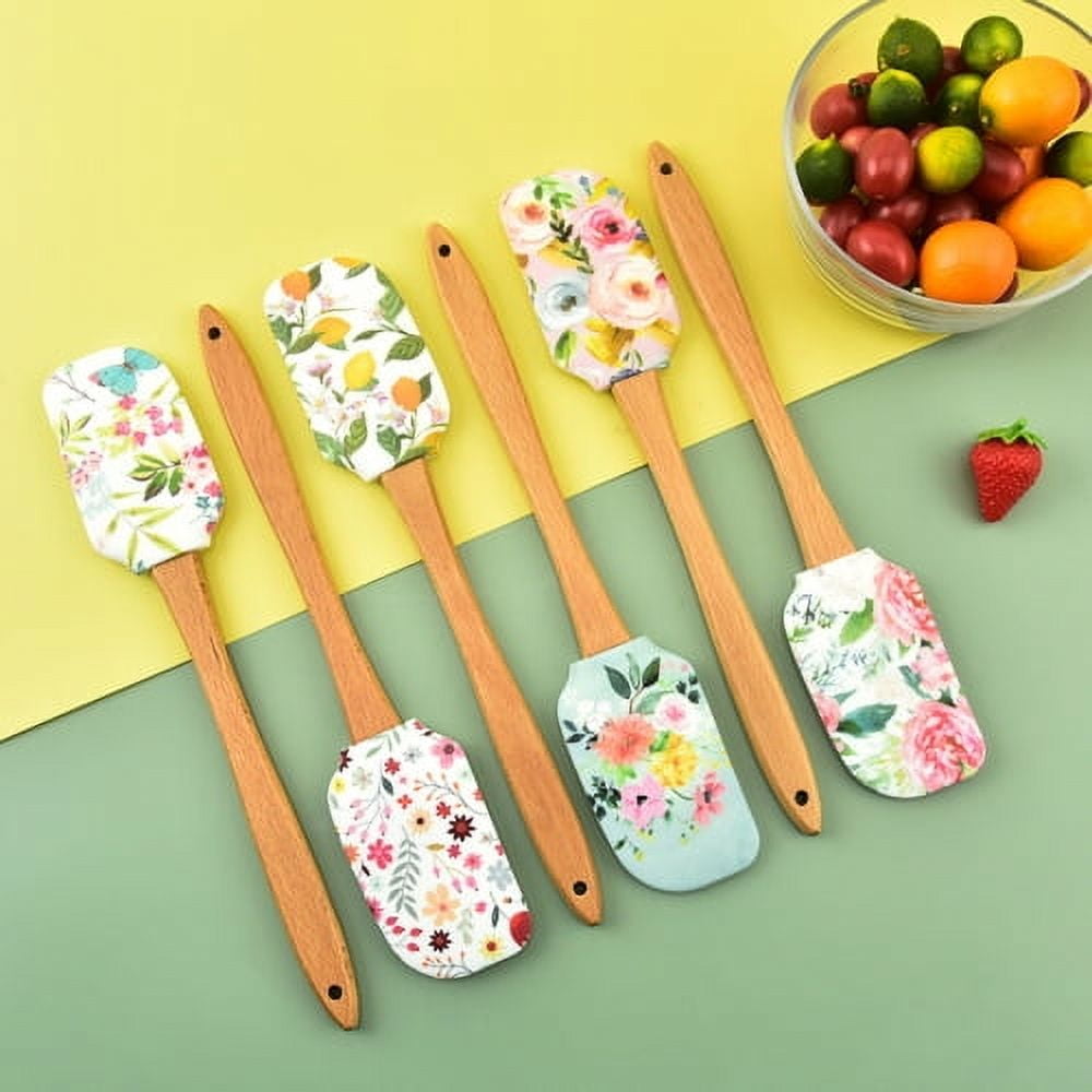 Travelwant 2Packs Silicone Spatula Set Heat-Resistant Baking Spoon ...