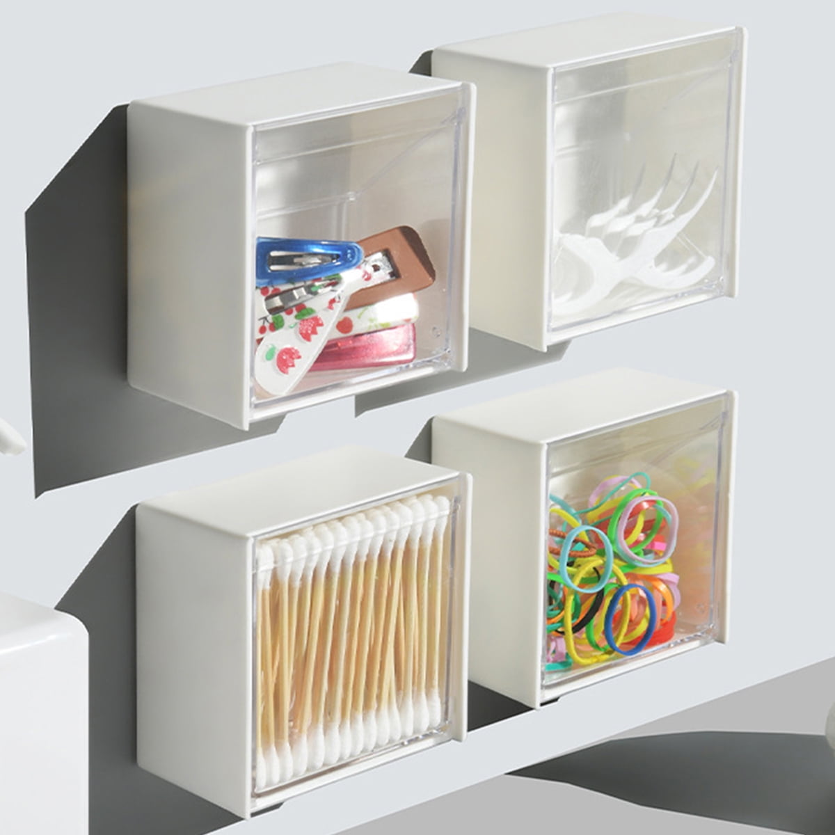 Travelwant 2Packs Wall Mounted Plastic Storage Organizer Bin, Makeup ...