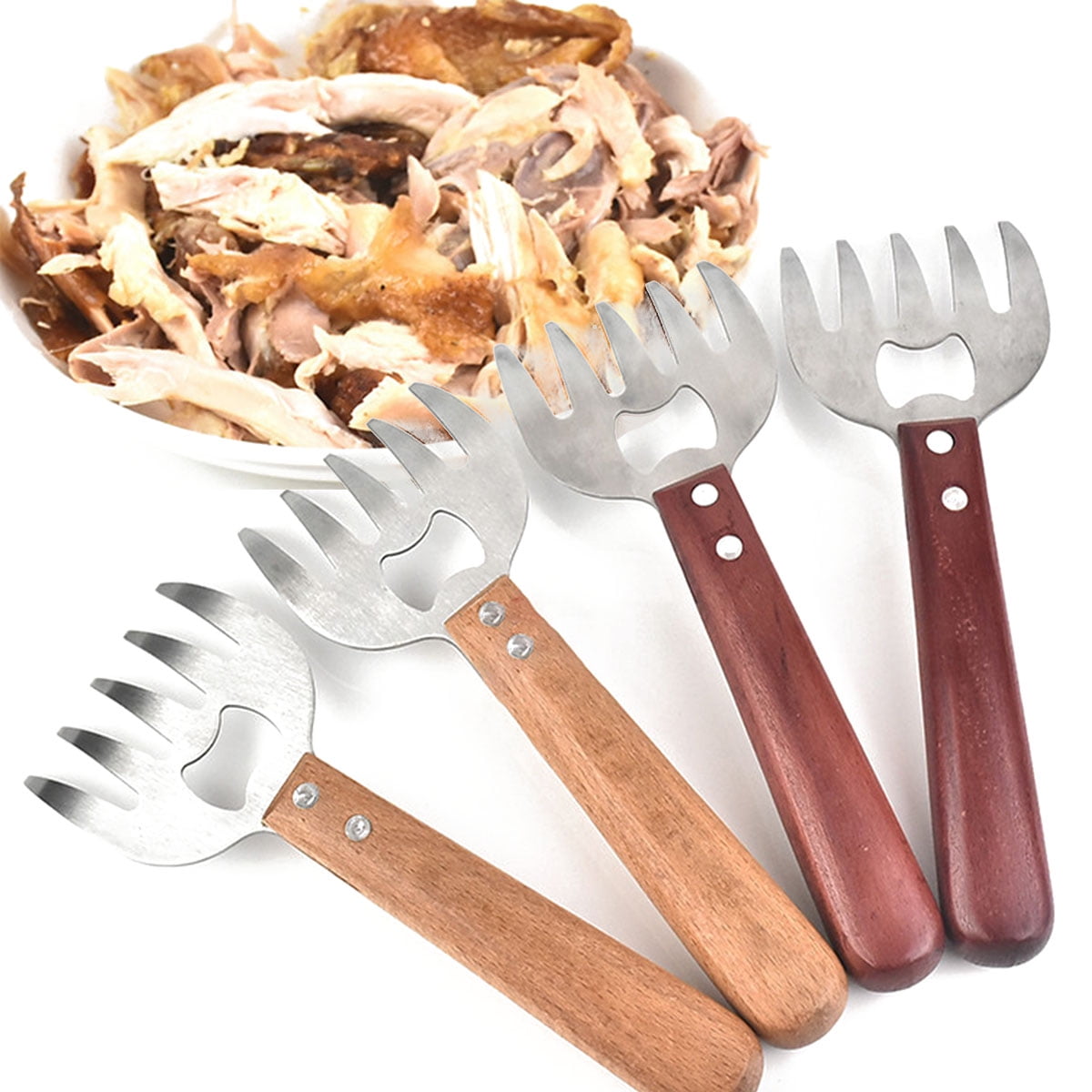 Travelwant 2Pcs Cave Tools Metal Meat Claws for Shredding Pulled Pork ...