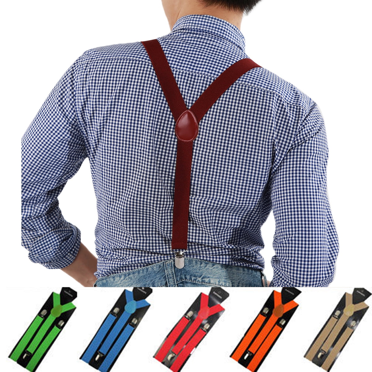 Travelwant 2Pcs Mens Women Suspenders Very Strong Clips Heavy Duty ...