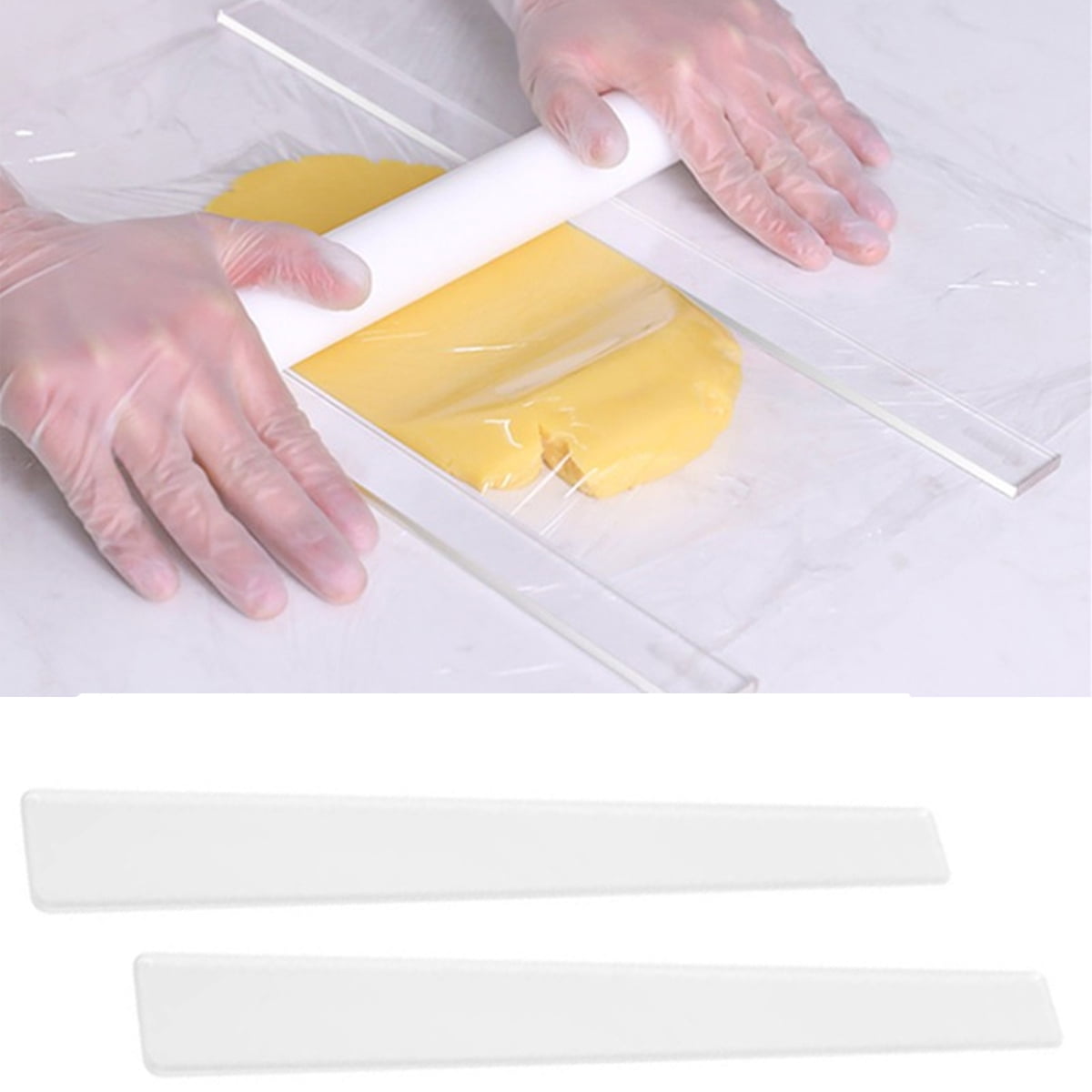 Travelwant 2Pcs Rolling Pin Guides, Measuring Dough Strips Thickness ...
