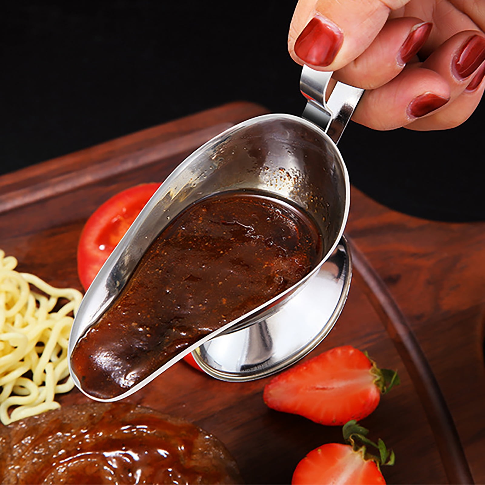 Travelwant 2Pcs/Set Stainless Steel Gravy Boat - Elegant Gravy Server ...