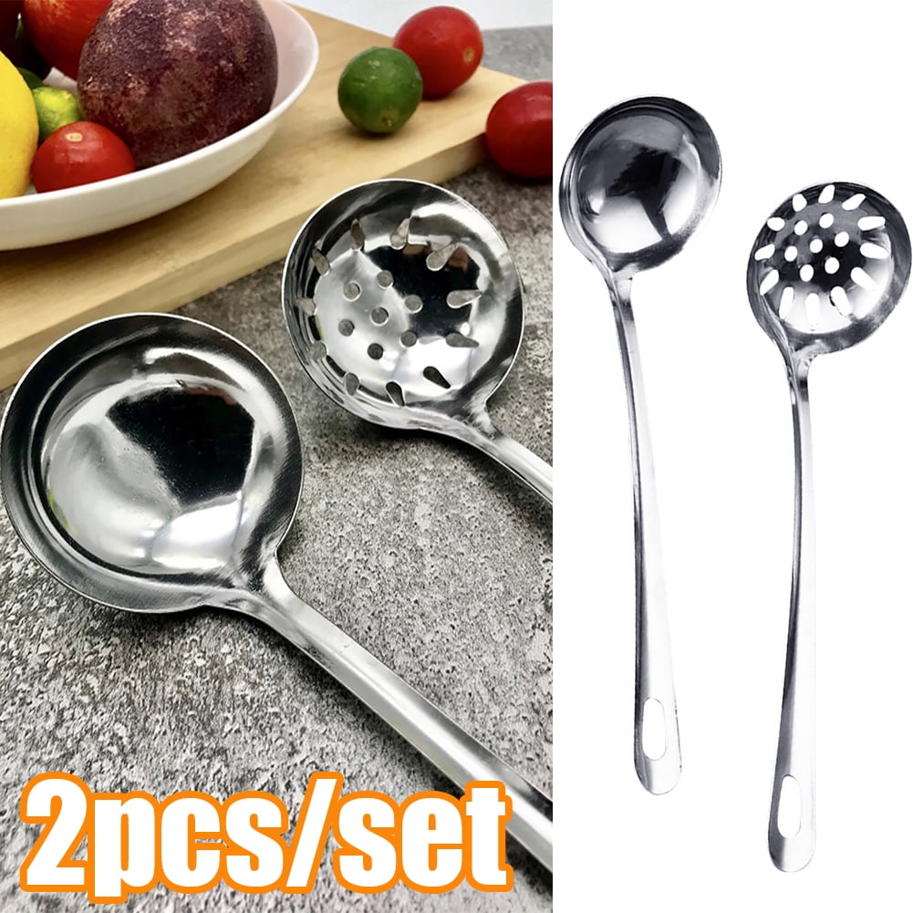 Travelwant 2Pcs/Set Stainless Steel Kitchen Ladle, Soup Ladle,Cooking ...