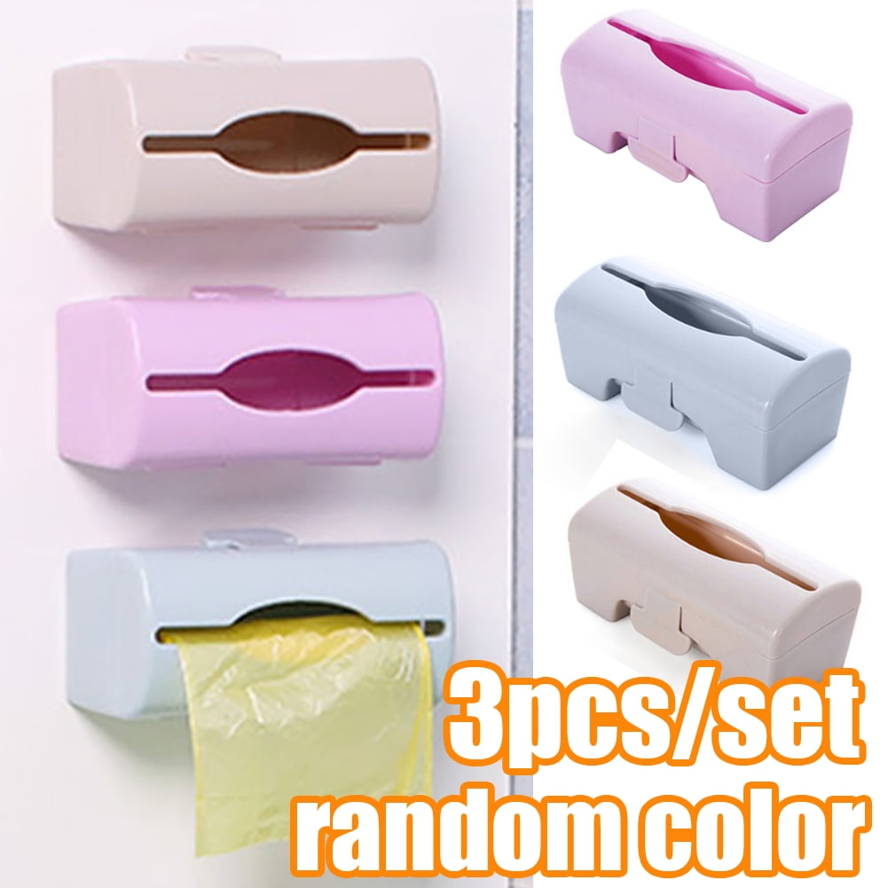 Travelwant 3 Packs Bag Dispenser Wall Mount Trash Garbage Plastic Box ...