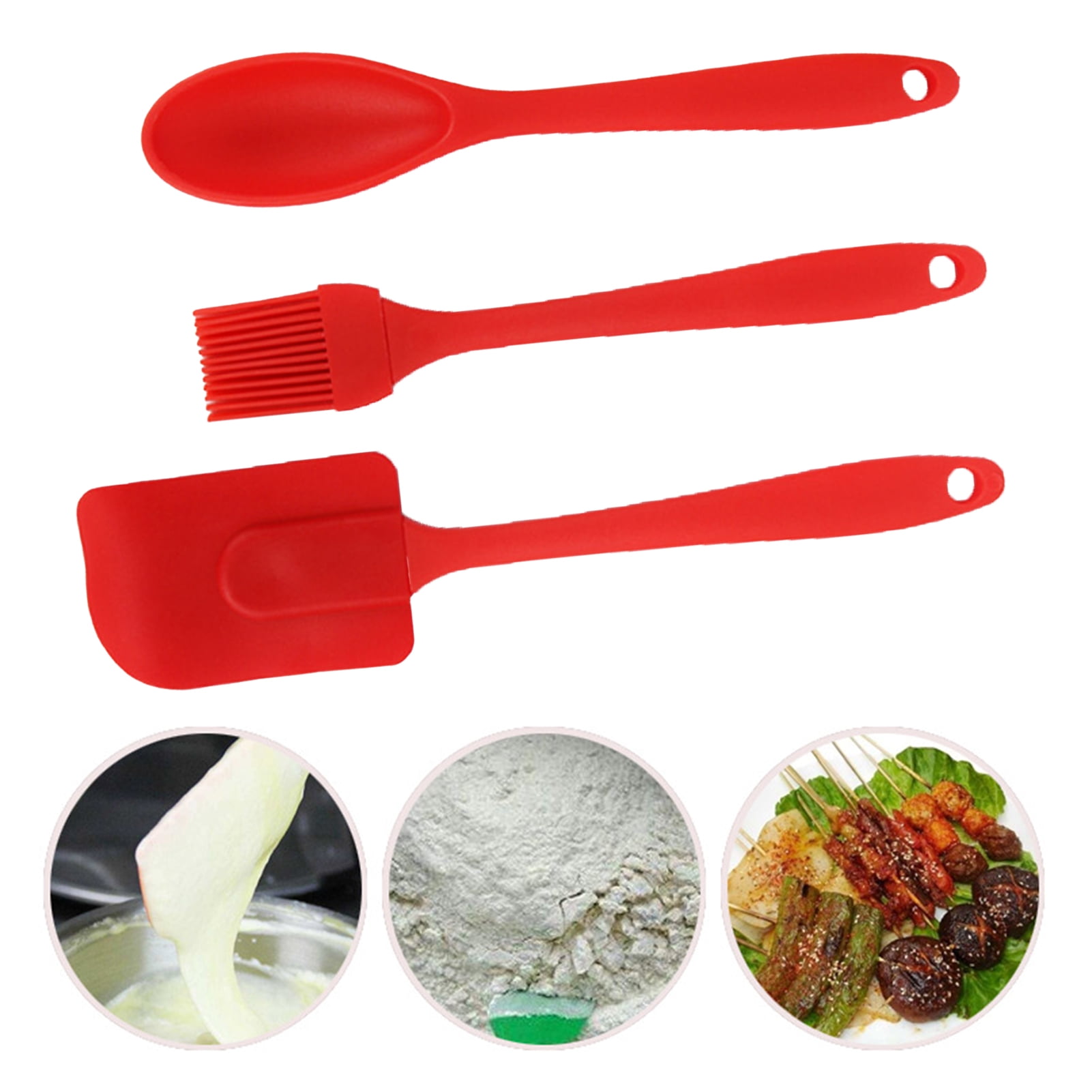 Travelwant 3Pcs/Set Food Grade Silicone Rubber Spatula Set Kitchen ...