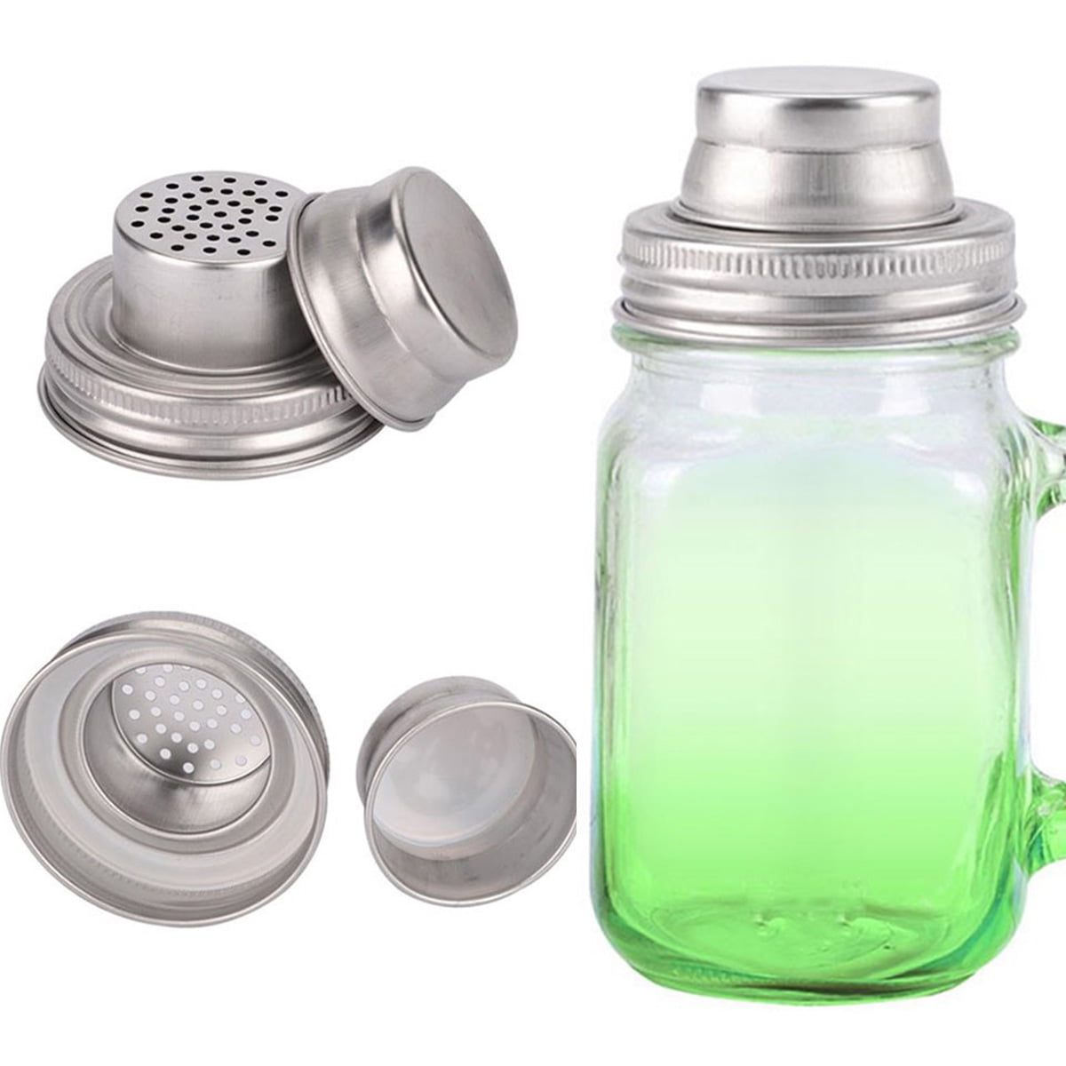 Travelwant 3Sets Stainless Steel Mason Jar Shaker Lids Caps for ...