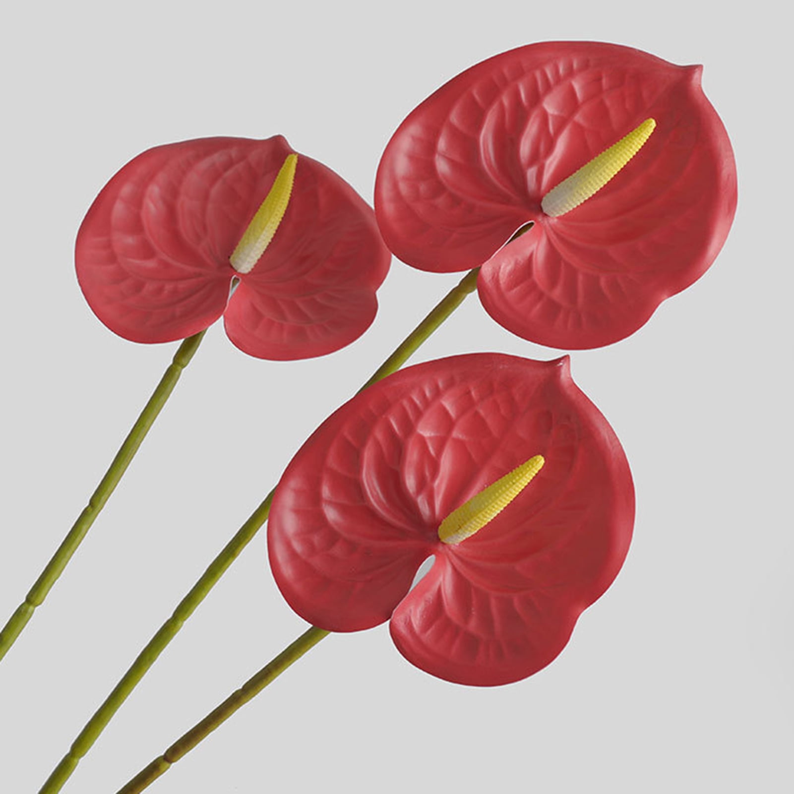 Travelwant 3Stems Artificial Anthurium Lily Flowers for Home Decor ...