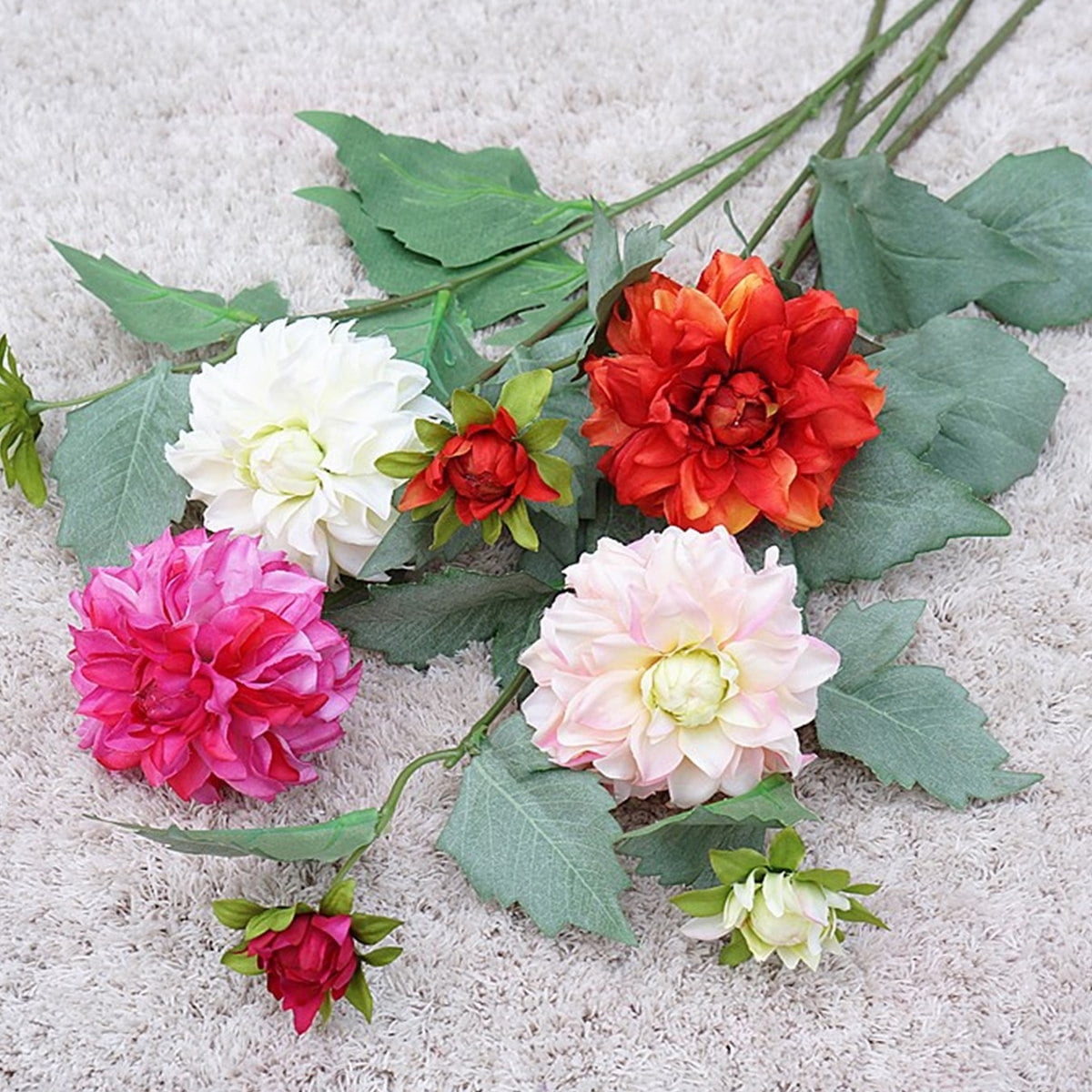 Travelwant 3Stems Dahlia Mums Artificial Flowers Chrysanthemum Flowers ...