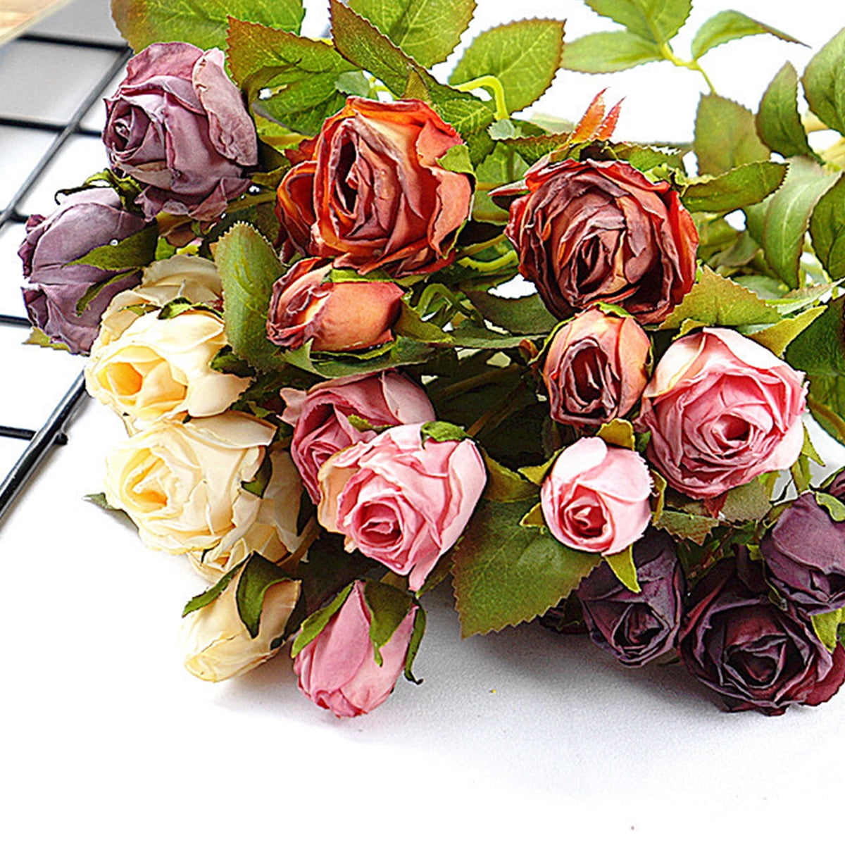 Travelwant 3pacsk Artificial Roses Flowers for Valentine's Day ...