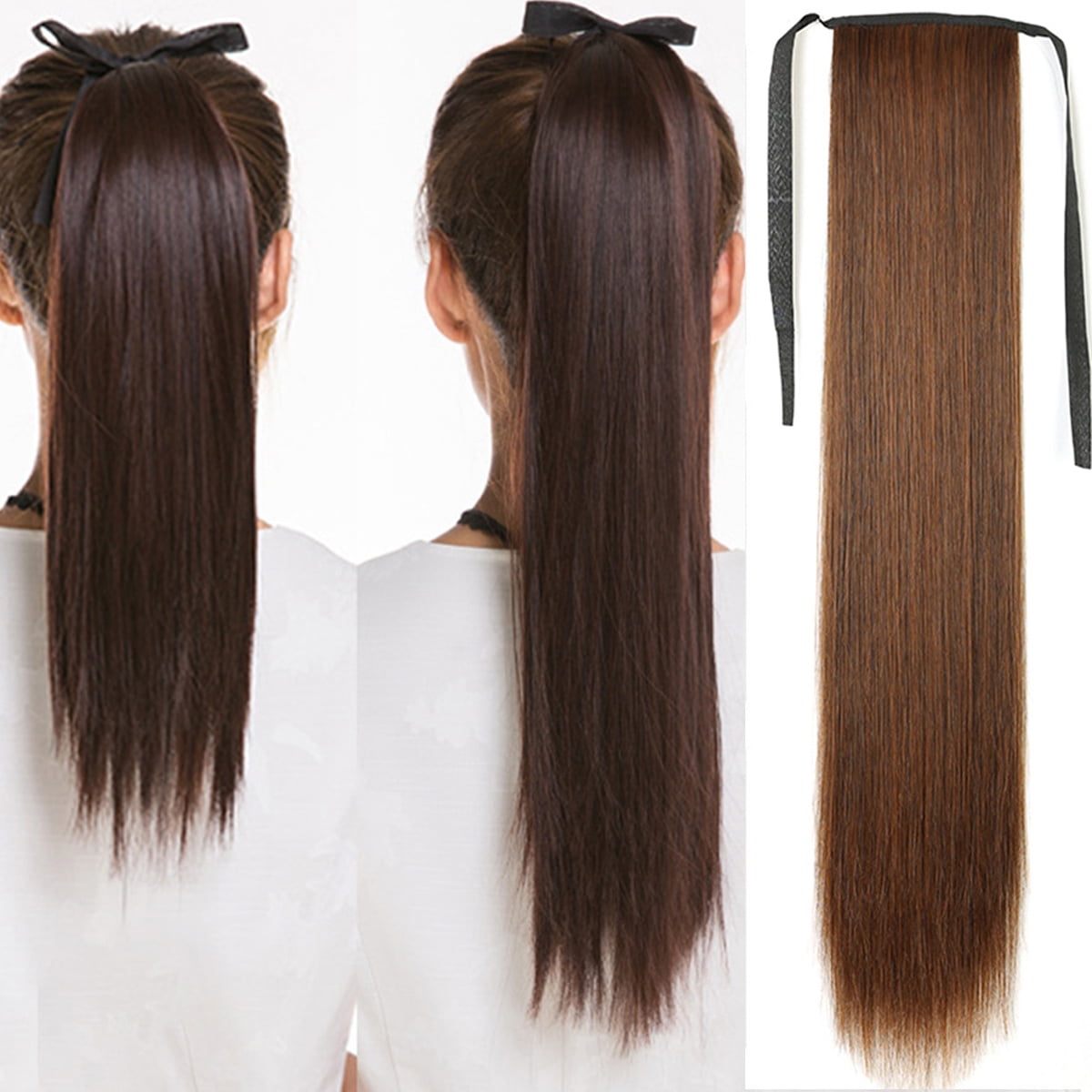 Travelwant 45/55/65cm Ponytail Extension Long Straight Wrap Around Clip ...