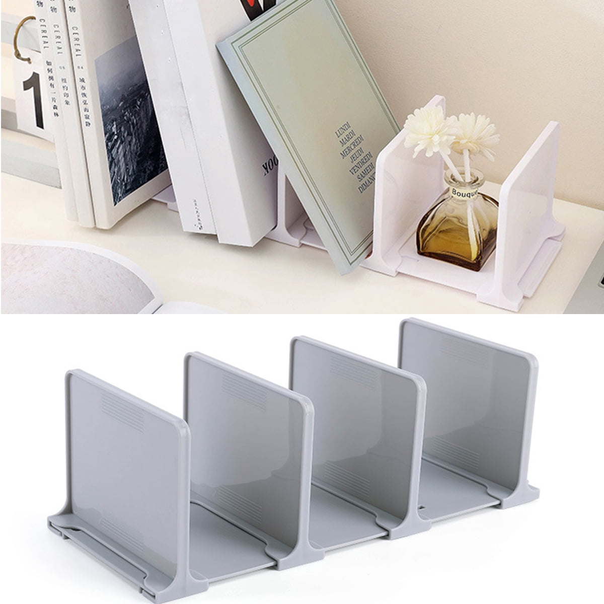 Travelwant 4Packs Book Ends, Metal Bookends Book Ends for Shelves ...