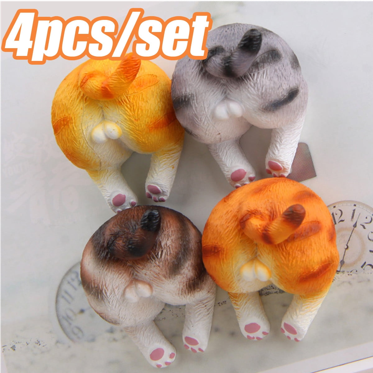 Travelwant 4Pcs Cat Butt Magnets, Cute 3D Funny Cute Cat Butt ...