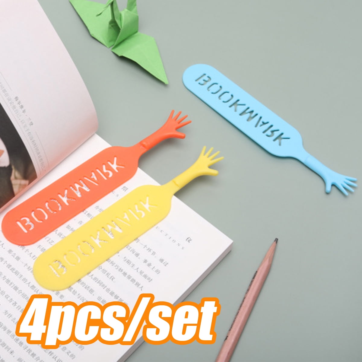 Travelwant 4Pcs Lovely Silicone Hand Bookmark Book Marker Silicone ...