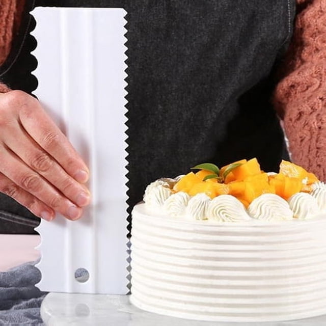Travelwant 4Pcs/Set Acrylic Cake Scraper Comb Cake Edge Smoother Clear ...