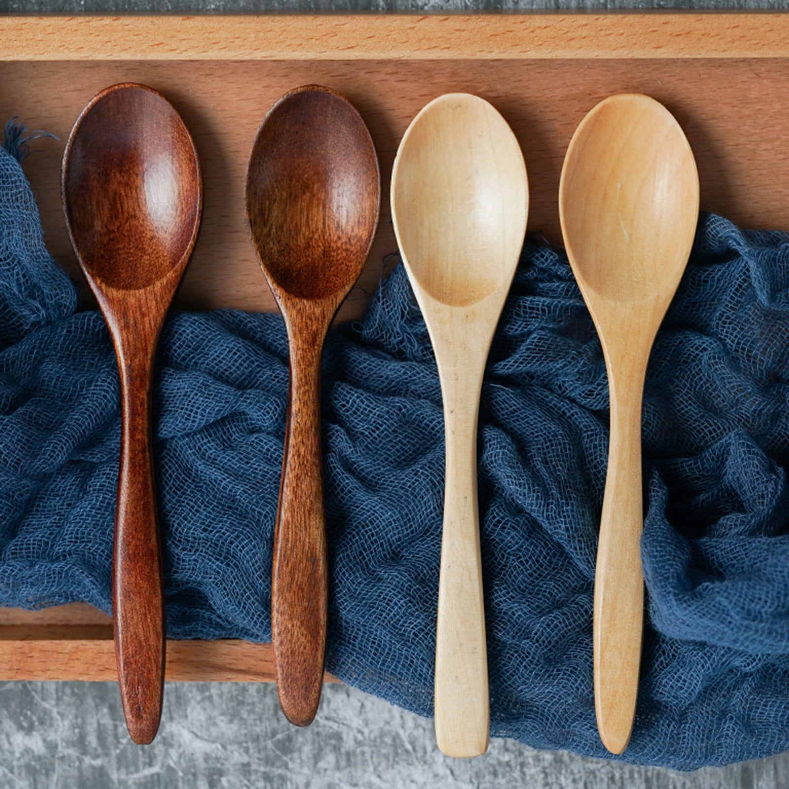 Travelwant 4Pcs Eco-Friendly Long Wooden Spoon Set - Durable Teak ...