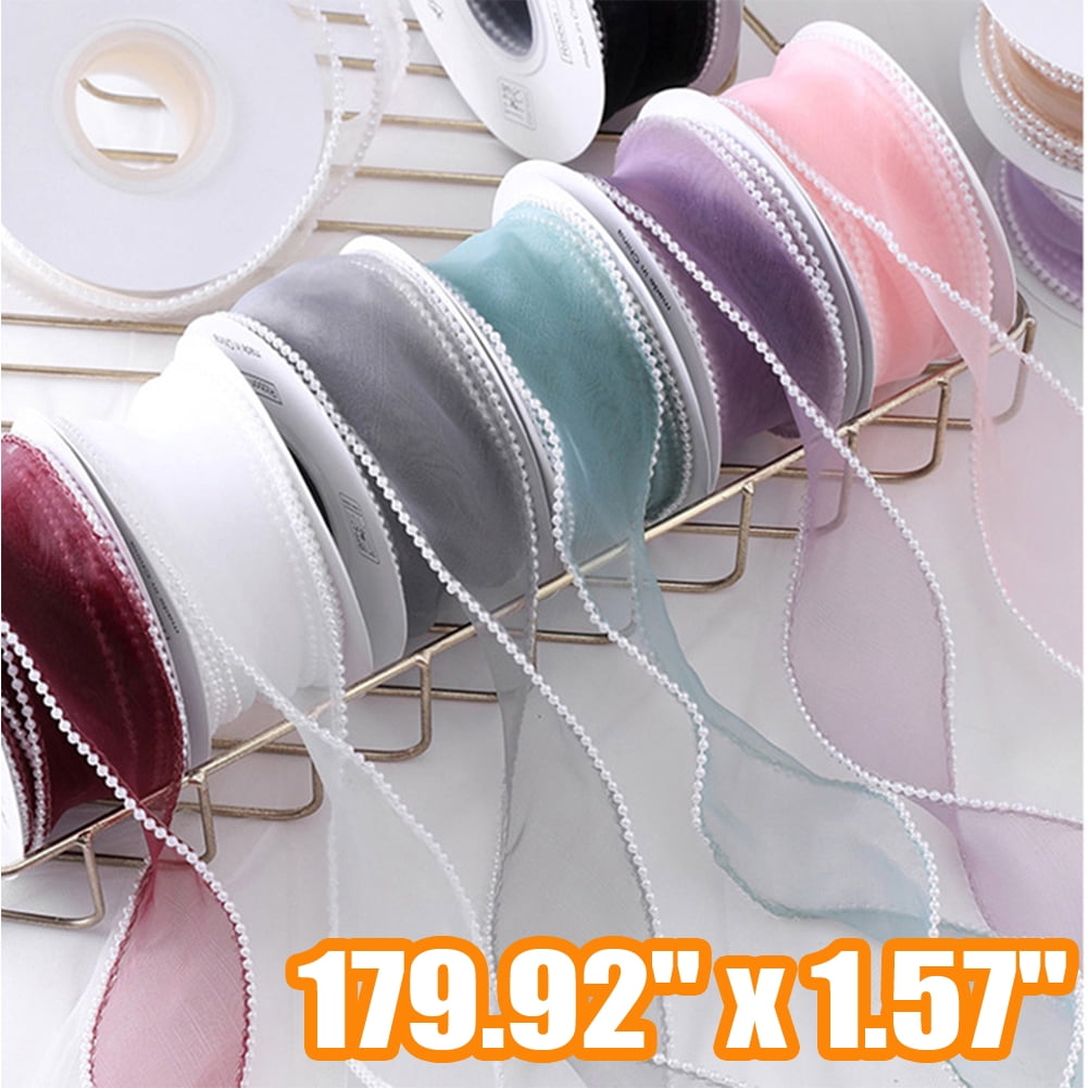 Travelwant 5 Yard Sheer Chiffon Ribbon Organza Satin Ribbon Chiffon ...