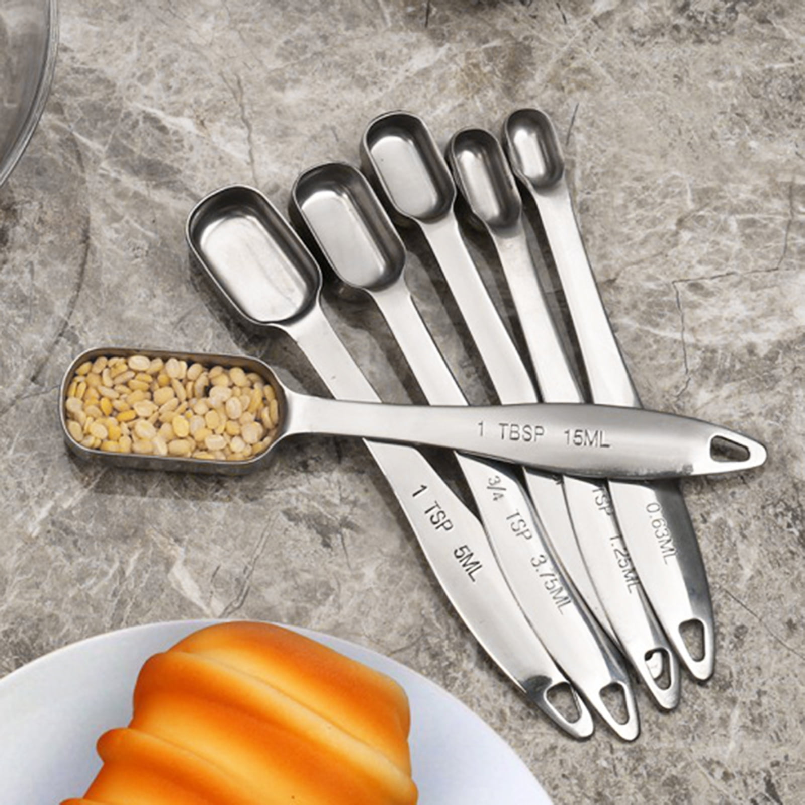 Travelwant 6Pcs/Set Heavy Duty Stainless Steel Measuring Spoons with ...