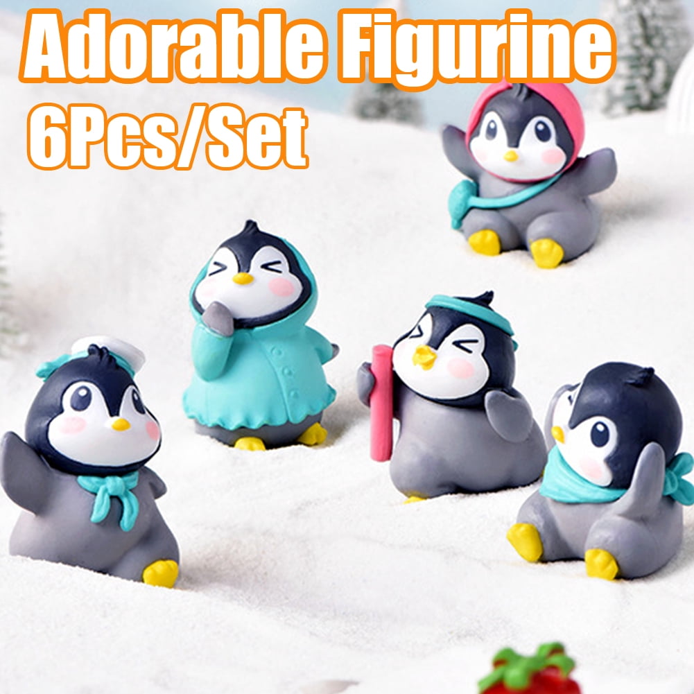 Travelwant 6Pcs/Set Landscape Decorations Penguin Figures Miniature ...