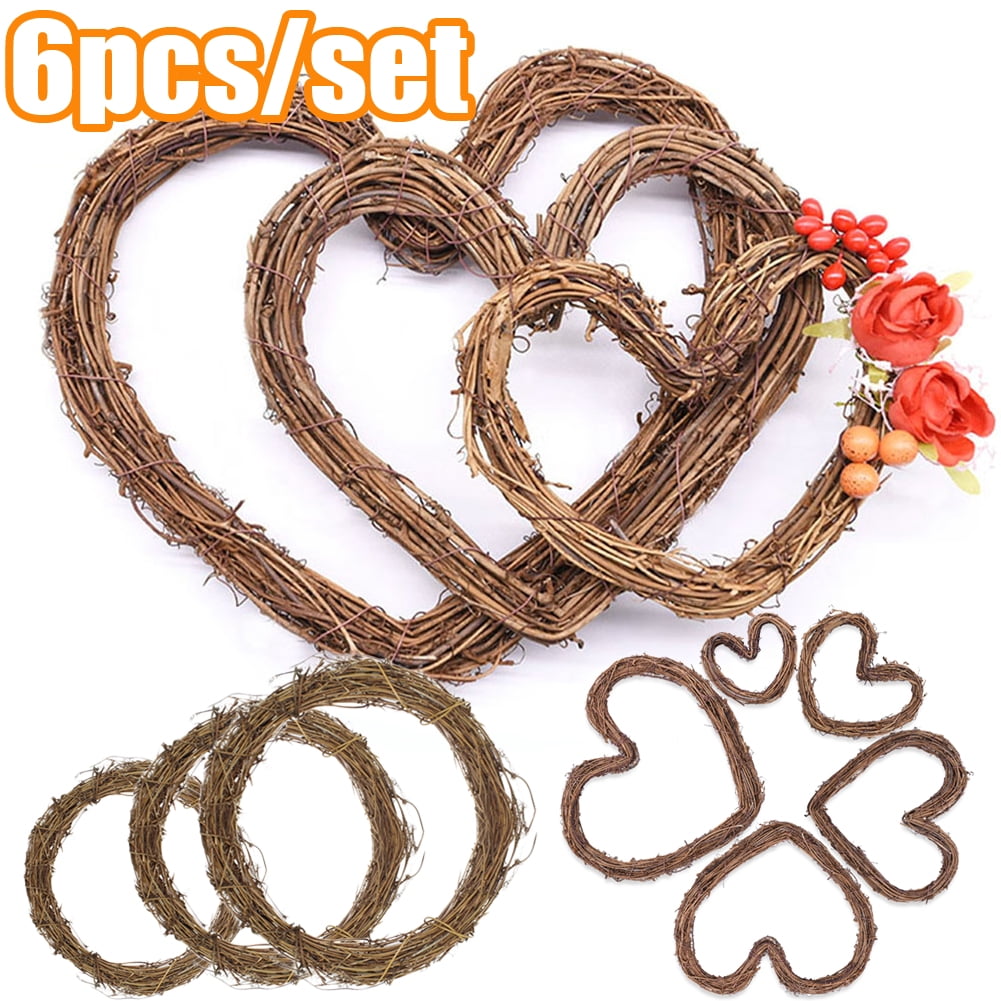 Travelwant 6Pcs/Set Natural Rattan Vine Ring Grapevine Wreath Vine ...