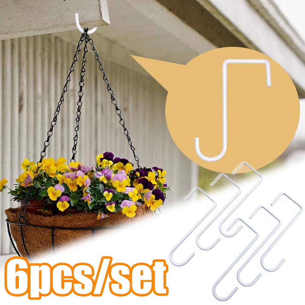 Travelwant 6Pcs Vinyl Fence Hooks, Patio Hooks, White Powder Coated ...