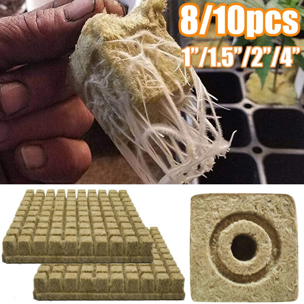 Travelwant 8/10Pcs Rockwool Grow Cubes, Starter Plugs for Plant Growing ...