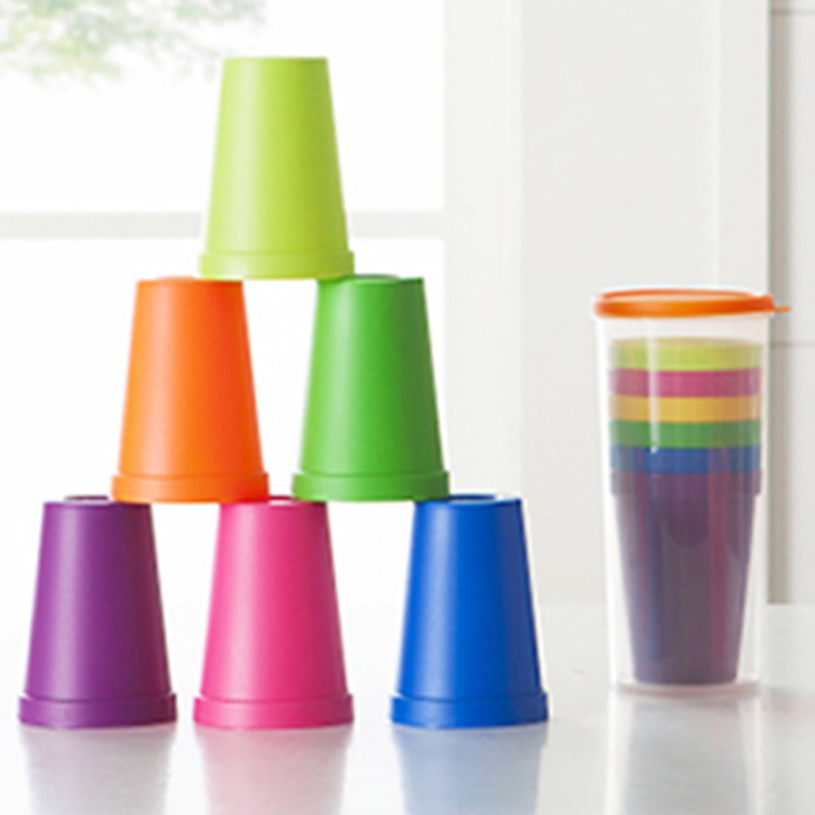 Travelwant 8 Pcs/Set Plastic Cups, Plastic Tumblers Drinking Glasses ...