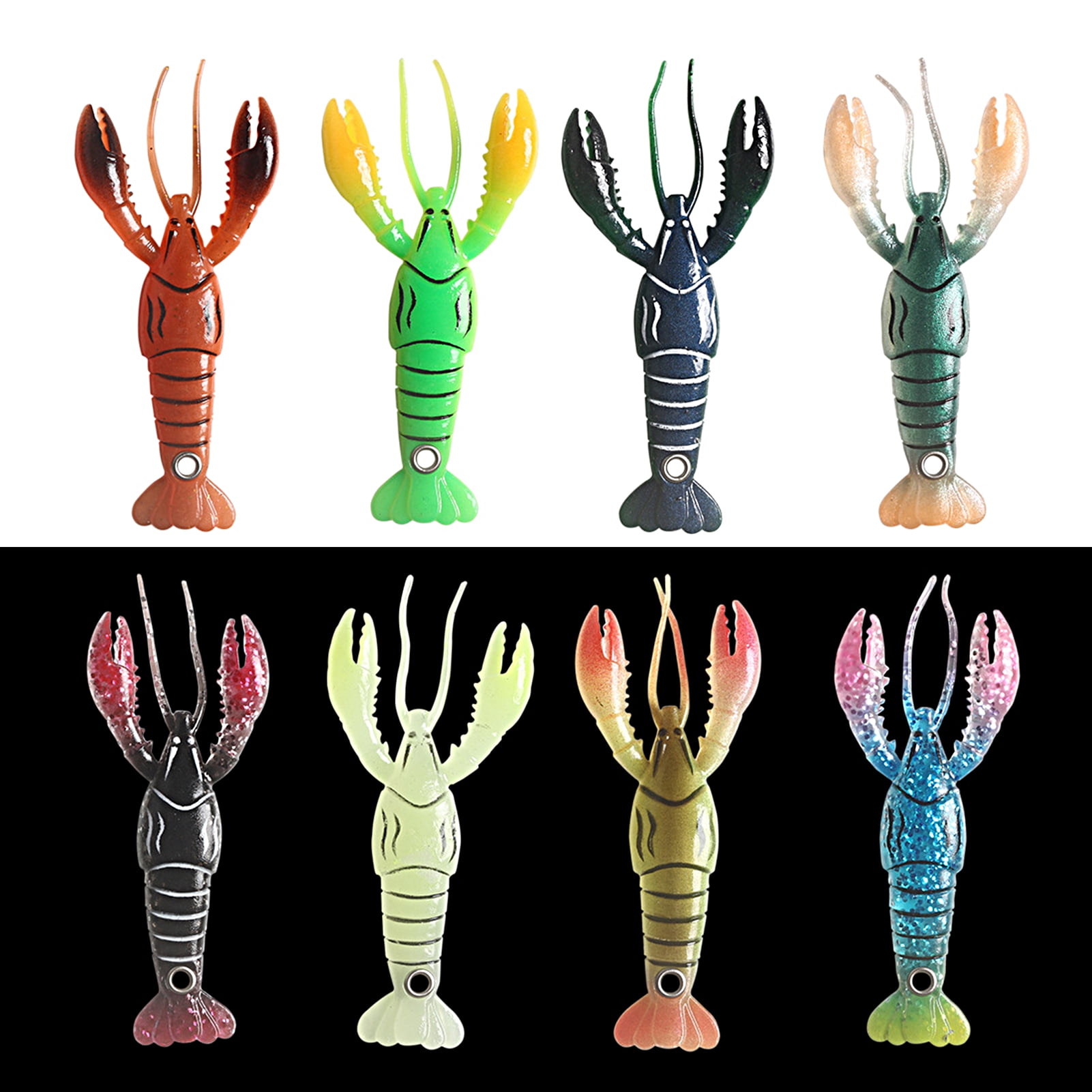 Travelwant 9.5cm/6g Soft Luminous Shrimp Lure Set Shrimp Bait Shrimp Lures Fishing Bait with ...