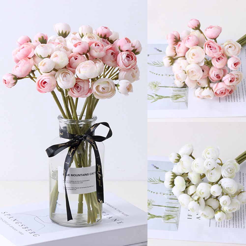 Travelwant 9Pcs/Bouquet Artificial Flowers, Silk Flowers Bouquet, Faux ...