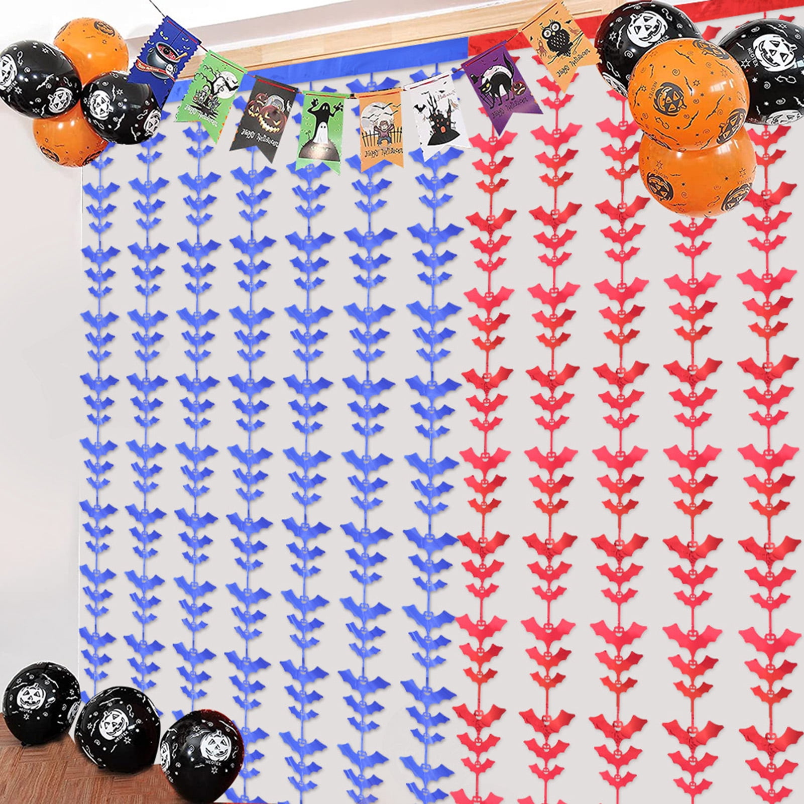 Travelwant Bat Halloween Garland Hanging Bats Streamers for Halloween ...