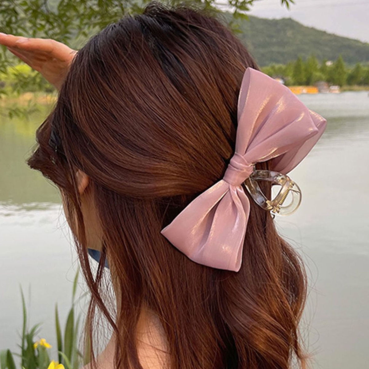 Travelwant Big Bow Hair Claw Strong Hold Hair Claw Clip Banana Clip ...