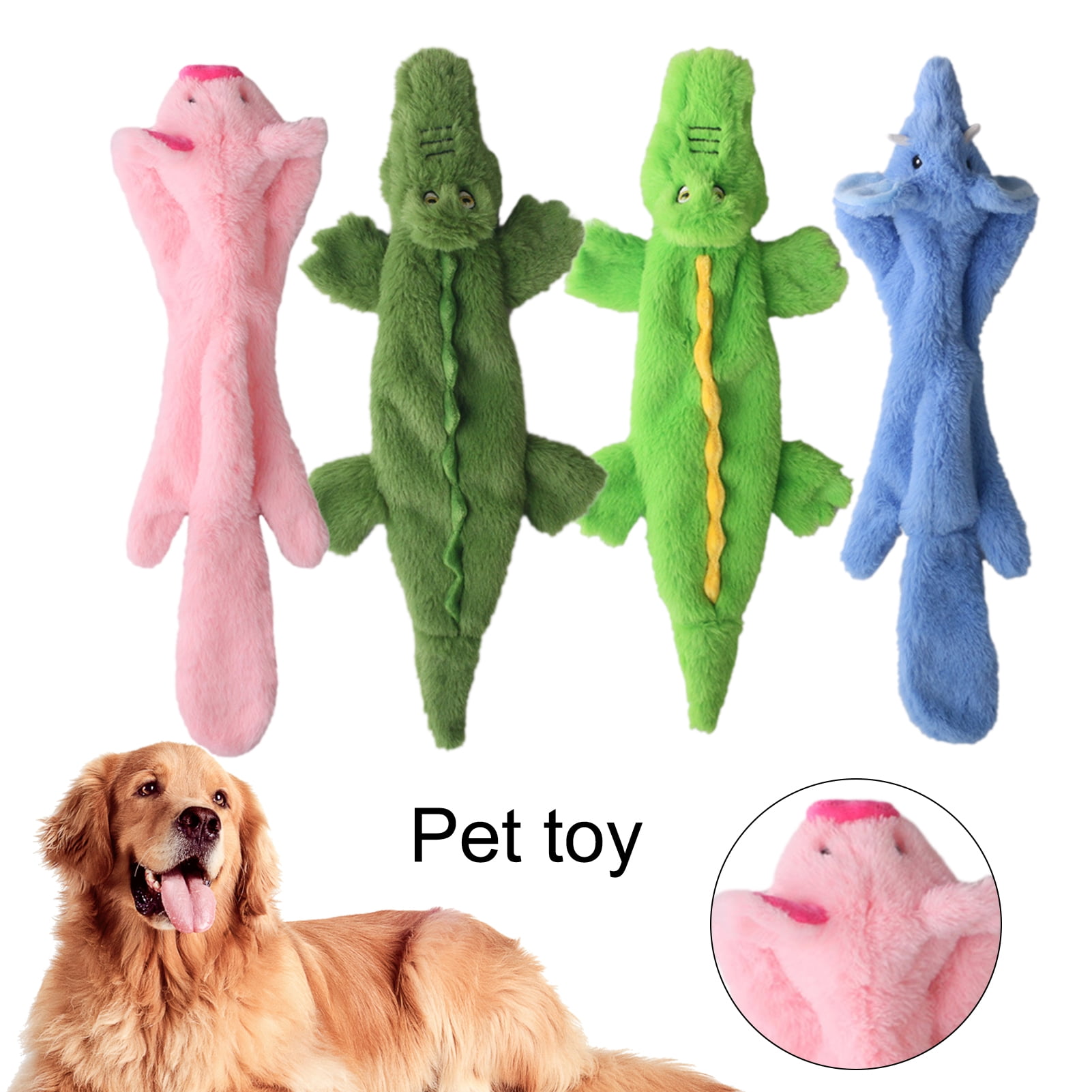 Travelwant Durable Plush Dog Toy, Stuffed Dinosaur with Crinkle Paper ...