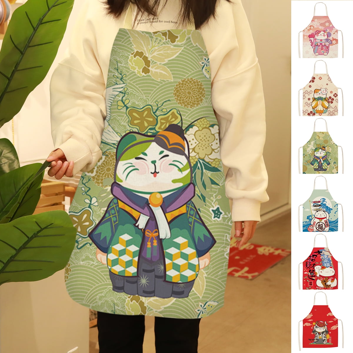 Travelwant Cat Apron Cute Cooking Apron for Women Men Chef Funny Aprons ...