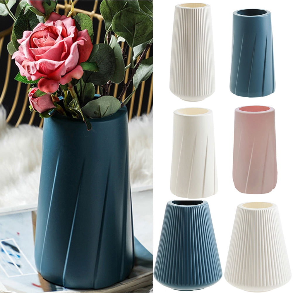 Travelwant Ceramic-Look Plastic Vases Unbreakable Decorative Flower ...