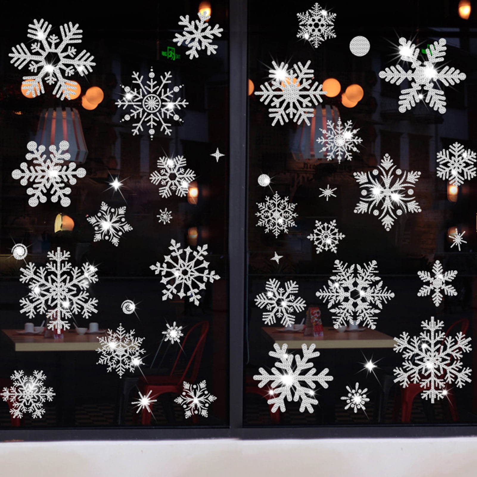 Travelwant Christmas Decoration Snowflake Window Clings Glueless PVC ...